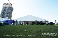 China 30m White PVC High Peak Tents with Hard Pressed Extruded Aluminum Alloy Frame for sale