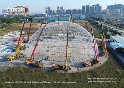 China 60m Diameter Geodesic Dome Tents Steel Frame Flame Retardant And Waterproof PVC Cover for sale