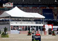 China 10 X 20m High Peak Double Decker Tent With Glass Wall For Horse Racing Events Flame Retardant for sale