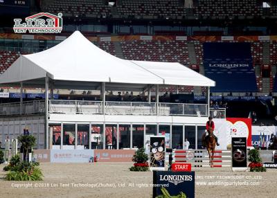 China 10 X 20m High Peak Double Decker Tent With Glass Wall For Horse Racing Events Flame Retardant for sale