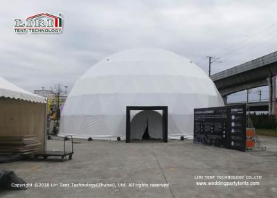 China 25m Diameter White Geodesic Dome Tents With Interior Projection Fabric For Art Festival for sale