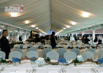 China UV Resistant Outdoor Event Tents With Banquet Chairs And Table / White Party Tents for sale