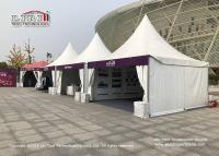 China 5 X 5m Windproof Aluminum Pagoda Gazebo Canopy Tent With White Plain PVC Sidewalls for sale
