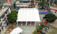 China Unique Aluminum And PVC Sports Shelter Tent 850g/Sqm Roof Cover for sale