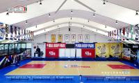 China Leisure Sports Shelter Tent With Logo Printed Flame Retardant To DIN4102 for sale
