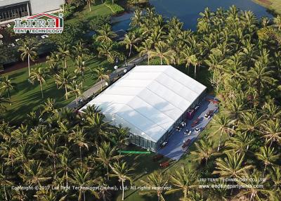 China Outdoor Conference Big Marquee Tent 50x30m With Glass Solid Walling Around Double Glass Door For 1000-2000 People for sale