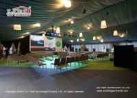 China Outdoor Conference Big Marquee Tent 50x30m With Glass Solid Walling Around Double Glass Door For 1000-2000 People for sale