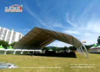 China 30m Width White Top Curve TFS Tent With Open Gable Ends For Exhibition for sale