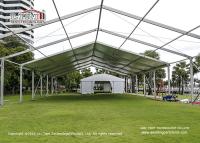 China Outdoor Conference Span Width 30m Event Tent Structure With White Lining Built On Grass Land for sale