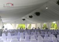 China Outdoor Conference Span Width 30m Event Tent Structure With White Lining Built On Grass Land for sale
