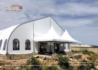 China 30X60 TFS Curved Party Tents With ABS Wall Heat Transfer Printing for sale
