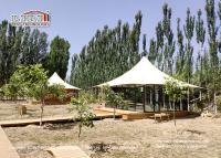 China 5m Width 2 People Luxury Glamping Tents With Wooden Flooring System for sale