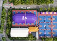 China Purple Aluminum Structure Polygon Tent For Basketball Field Flame Retardant for sale
