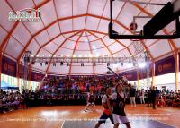 China Purple Aluminum Structure Polygon Tent For Basketball Field Flame Retardant for sale