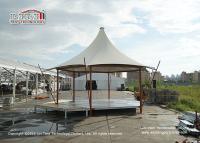 China Outdoor Hotel Luxury Glamping Tents High Peak White Roof And Aluminum Structure for sale