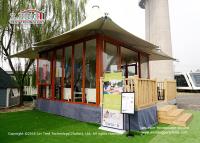 China Outdoor Hotel Luxury Glamping Tents High Peak White Roof And Aluminum Structure for sale