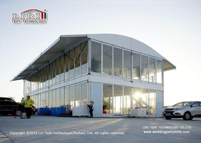 China White Double Decker Tent For Airshow With Glass Wall All Around TUV CFM IFAI for sale