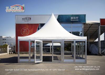 China 6X6M Gazebo Canopy Tent With Glass Wall And Flooring For VIP Room for sale