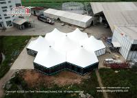 China Luxury Glamping 12M Hexagonal Modular Tent With Glass Wall for sale