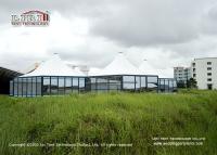 China Luxury Glamping 12M Hexagonal Modular Tent With Glass Wall for sale