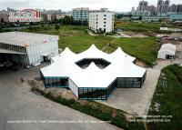 China Luxury Glamping 12M Hexagonal Modular Tent With Glass Wall for sale