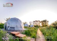 China Outdoor Transparent 100 Km/H Geodesic Dome Tents With PVC Cover for sale