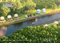 China Flame Retardant NFPA 58m2 Dome Luxury Glamping Tents for sale