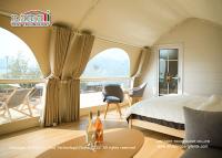 China Full Equiped Luxury Large Steel Frame Hot Sale Shell Shape Glamping Glamping Tent for sale