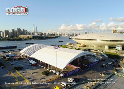 China 60m Polygon Sports Tent With White Top Covering Basketball Court for sale