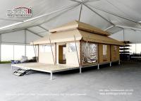 China Customized 6m Span Glamping Tent hotel With Bathroom for sale