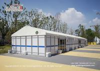 China 6m X 30m Glass Wall International Sport Event Tents White Roof for sale