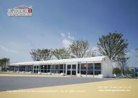 China 6m X 30m Glass Wall International Sport Event Tents White Roof for sale