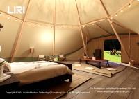 China Polyester Taffeta Outdoor Glamping Tent Log Wall And Wooden Structure for sale