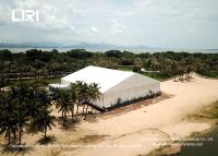 China 40m Wide Outdoor Event Tents With White Color PVC Covers Built On Flooring Deck for sale