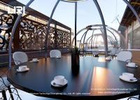 China Outdoor Luxury Glamping Tents Clear Polycarbonate Crystal Dome House Hot Tub Enclosure for sale