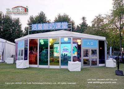 China Classroom 16m Wide Decagonal Round Tent With Glass Walls And  Doors for sale