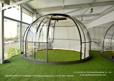 China Polycarbonate Roundhouse Luxury Glamping Tents Garden Dining Room Pod Crystal Dome Restaurant Event Tents for sale
