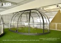China Polycarbonate Roundhouse Luxury Glamping Tents Garden Dining Room Pod Crystal Dome Restaurant Event Tents for sale
