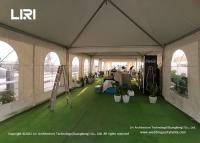 China Parties 5m X 5m White PVC Pagoda Tents With Clear Arch Windows for sale