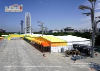 China Aluminum Trade Show Outdoor Exhibition Tents 100m Clear Span Fire Retardant for sale