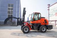 China Enclosed Electric 4wd Rough Terrain Forklift 3 Tons Easy Operation for sale