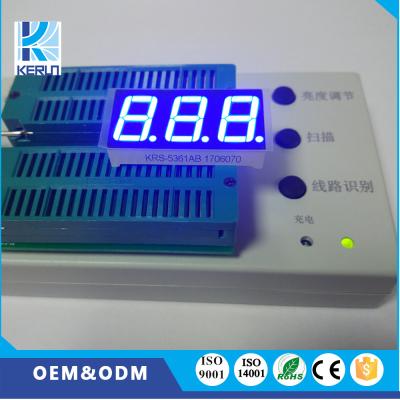 China Multiplexing Blue 3 Digit 7 Segment LED Displays 12 Pins 9.2mm Height for sale