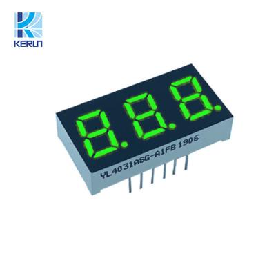 China 0.4 Inch 3 Digit 7 Segment LED Display Pure Green Color For Refrigerator for sale