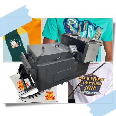 China Dual Head DTF Printer 60cm XP600 A3  Printing Machine with Powder Shaker For Schoolbag/shoes for sale