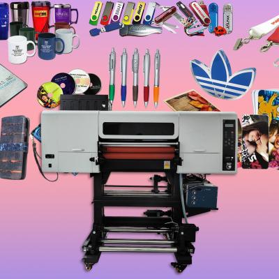 China Cups Crystal Transfer Sticker All In One UV DTF Printer With Laminator Dual Head For Helmet for sale