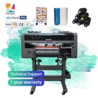 China UV DTF sticker printer with laminator roll to roll with 2 xp600 printheads A/B Film Printing Machine for sale
