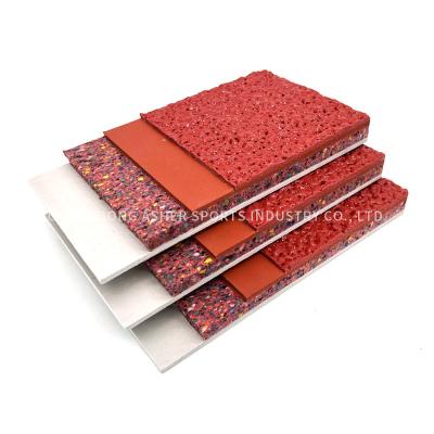 China Safely Run On Certified Slip Resistance 47BPN 20C Semi Prefabricated Rubber Track 13mm for sale
