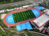 China Safely Run On Certified Slip Resistance 47BPN 20C Semi Prefabricated Rubber Track 13mm for sale