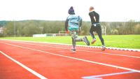 China 13mm Thickness Tartan Running Track With Low Maintenance Customized for sale