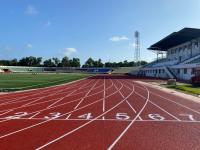 China UV Resistance Runway Sandwich System Running Track For Prefabricated Roll Material for sale